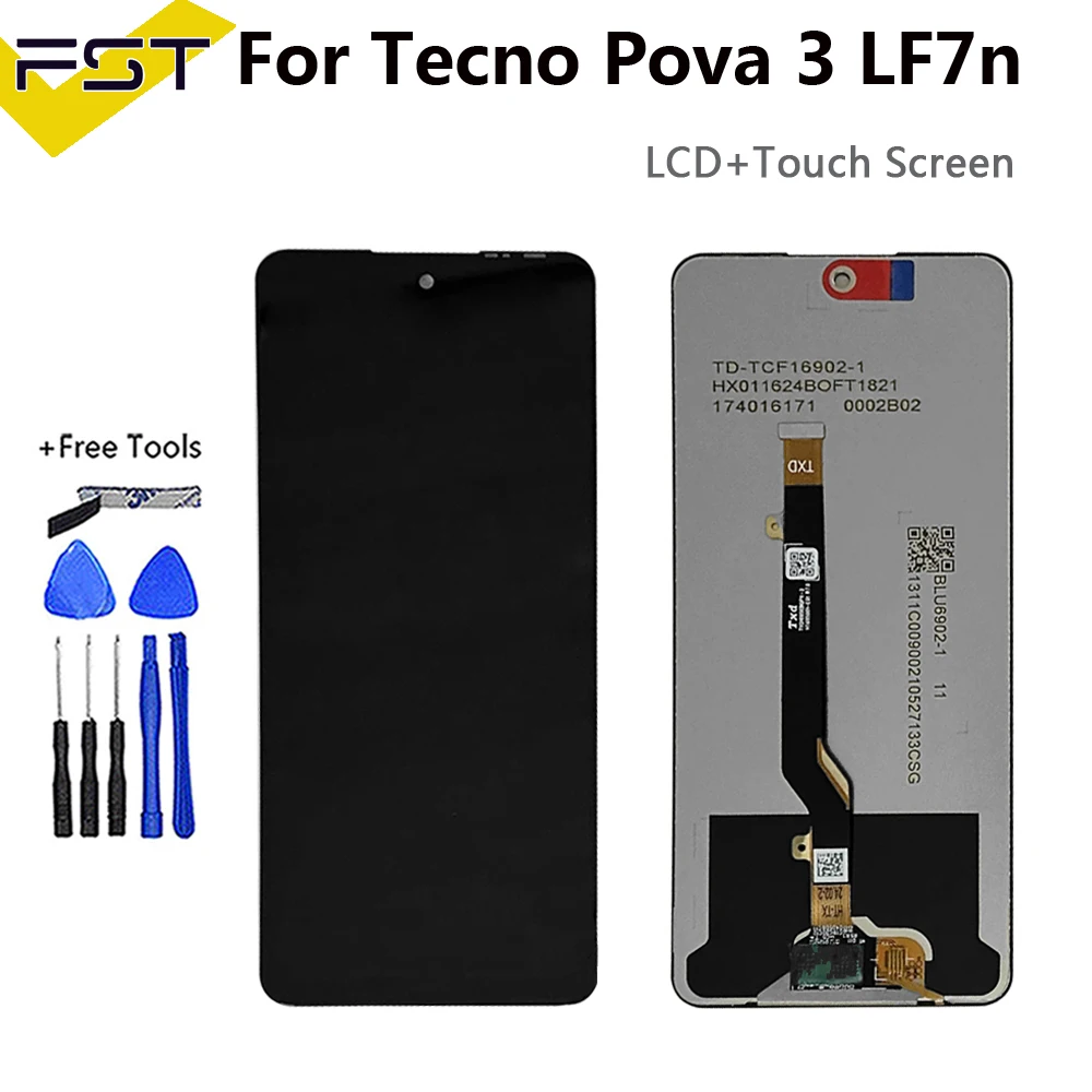 6-9-Tested-LCD-For-Tecno-Pova-3-LF7n-LCD-Display-Touch-Screen-Digitizer ...