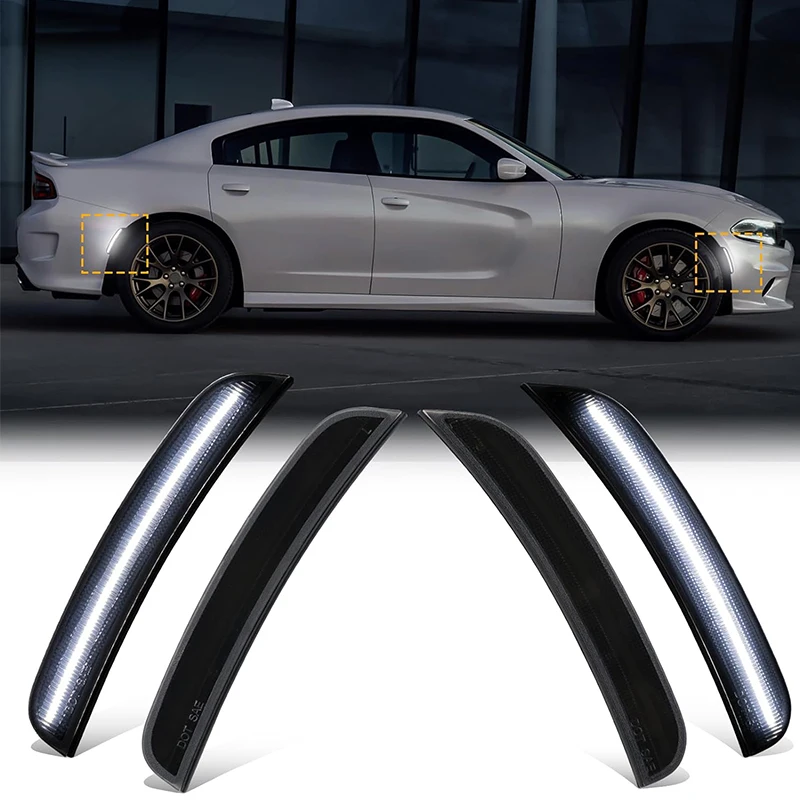 Car Front Rear Bumper LED Side Marker Light Smoked Lens Car Lamp For ...