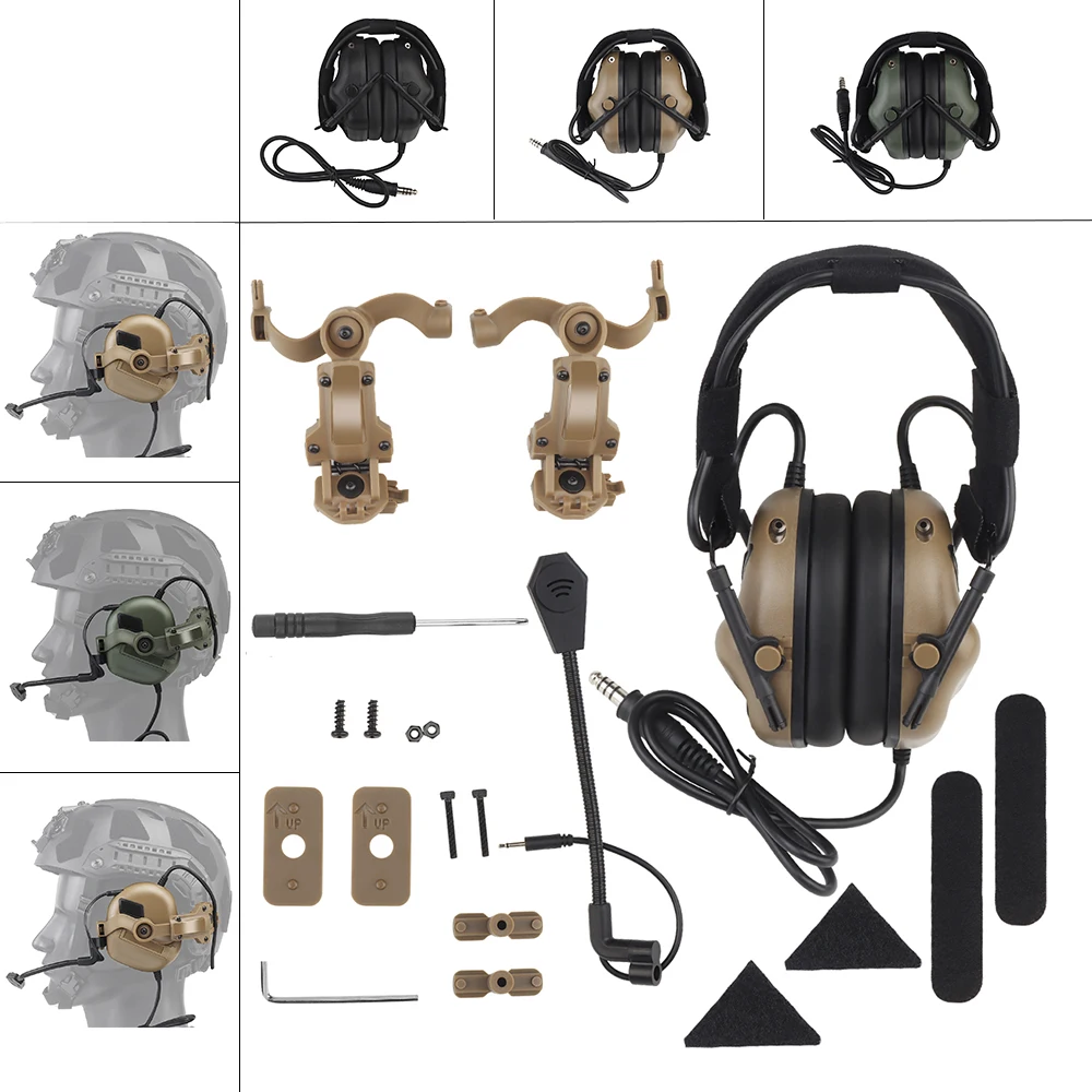Tactical Communication Headset Outdoor Paintball Hunting Shot CS Sports ...