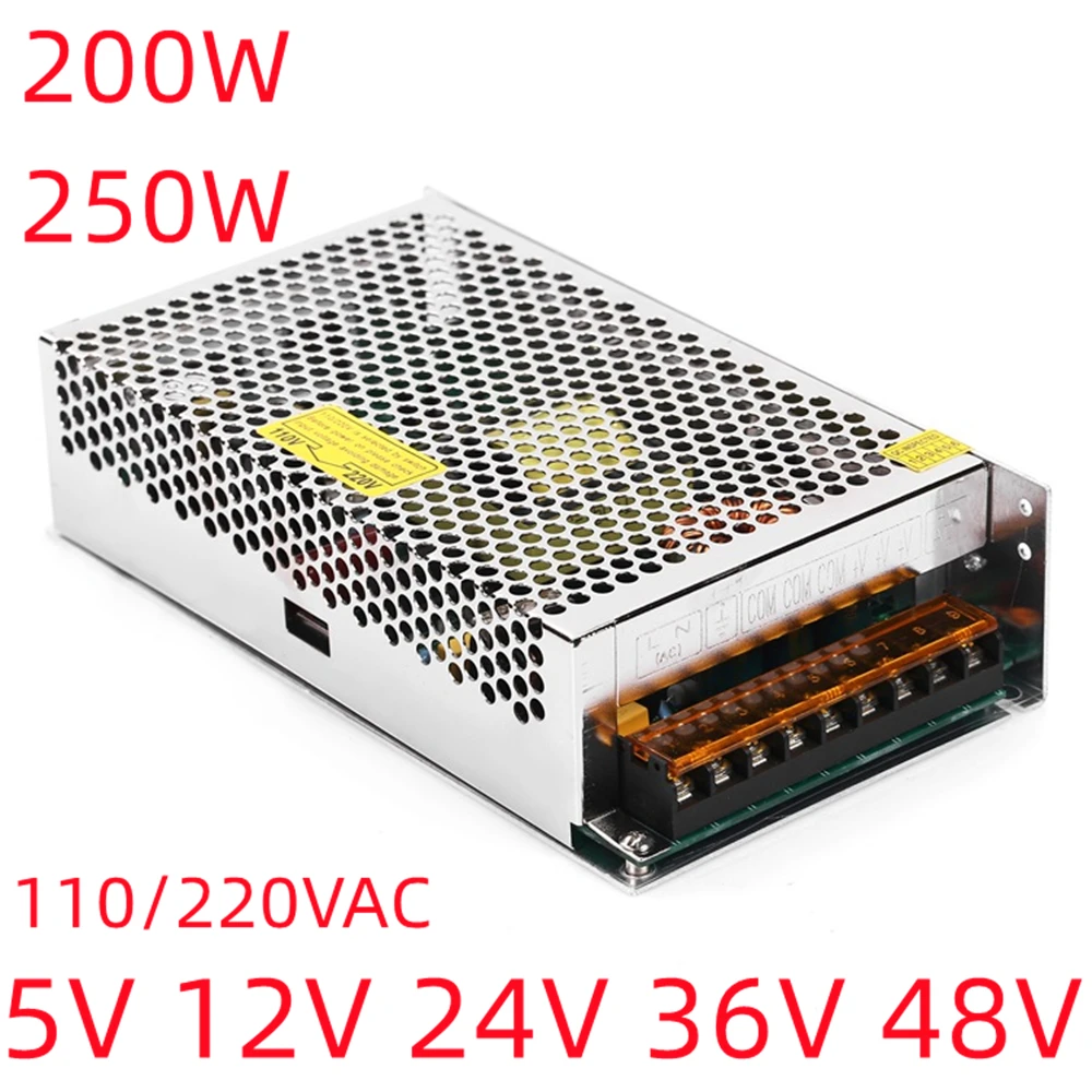 200W 250W 5V 12V 24V 36V 48V Power Supply AC-DC 100-240V TO 5V 12V 24V 36V 48V 5A 10A 20A 30A ...