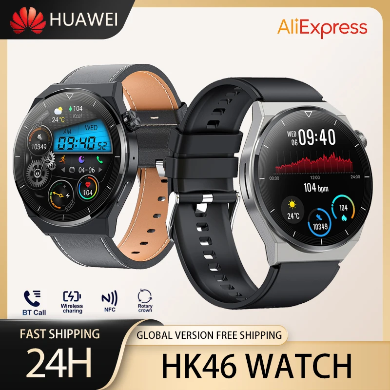 Huawei-reloj inteligente HK46 para hombre, pulsera con Control de música, llamadas, Bluetooth ...