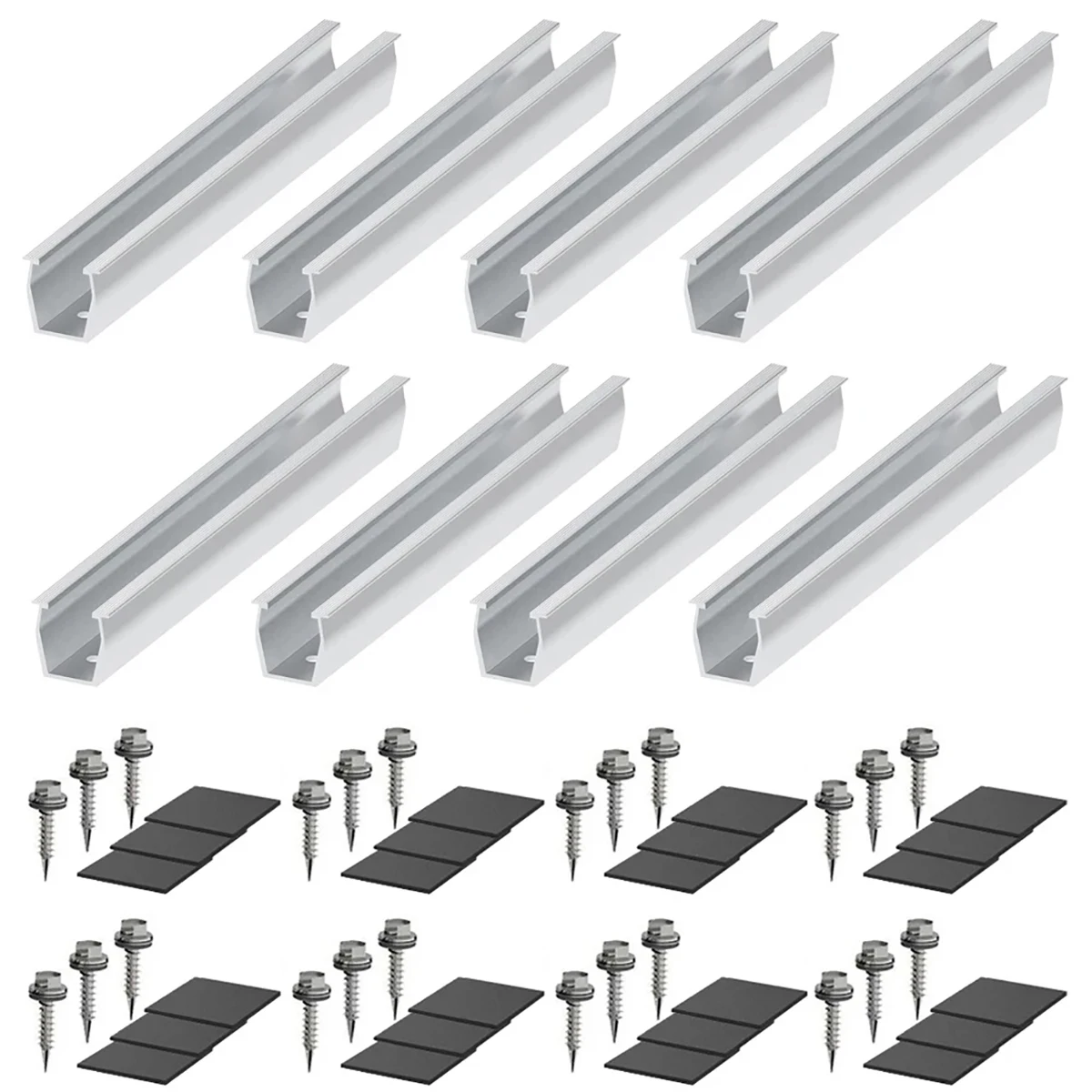 200mm Solar Panel Mounting Rails U-shaped Bracket Aluminum Alloy ...