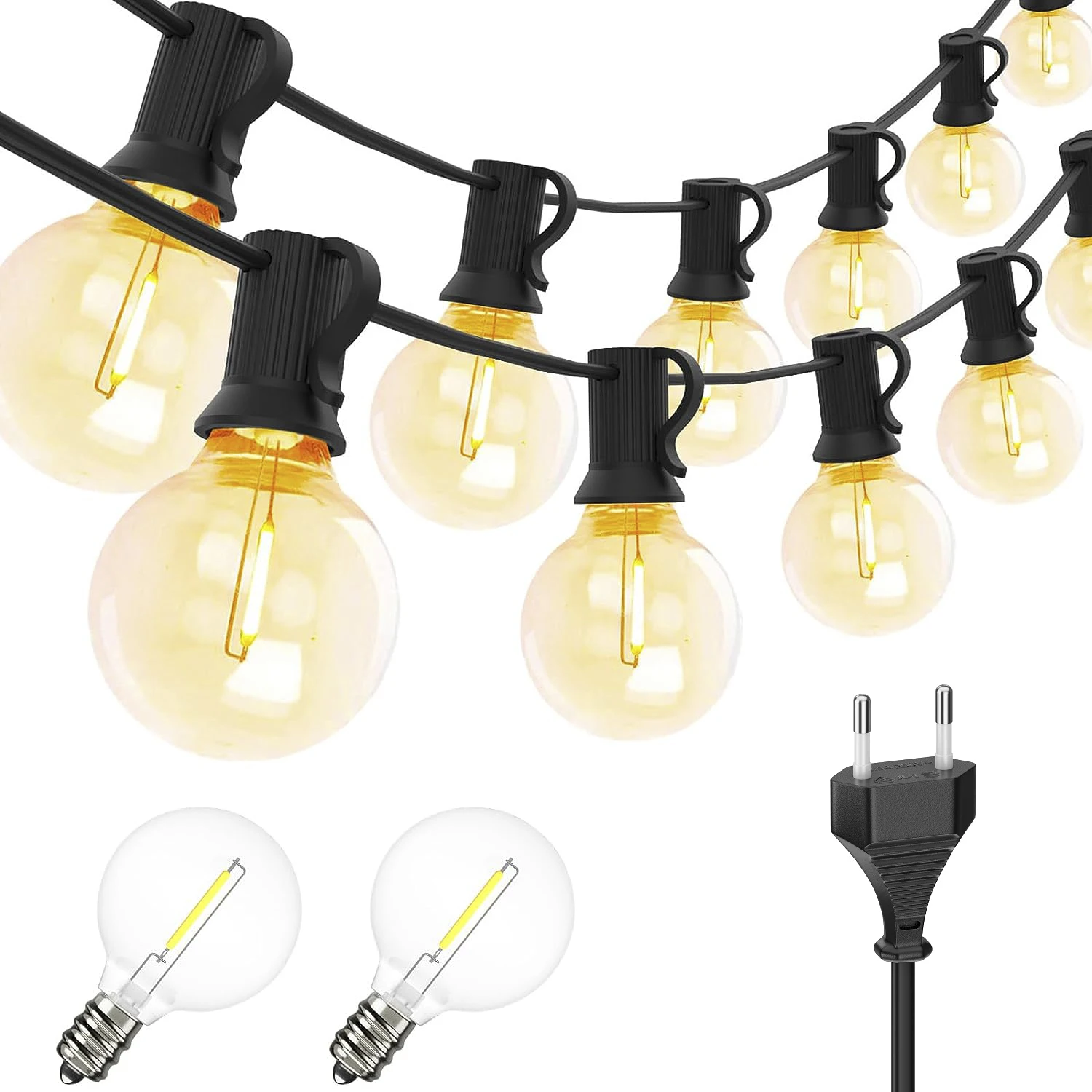 Guirnalda Bombilla Luces Exterior, Guirnaldas Luces LED Interior, 6.8M ...