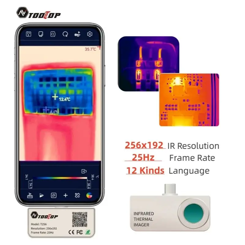 TOOLTOP-T256-Thermal-Camera-256-192-Type-c-Infrared-Camera-25Hz-High ...