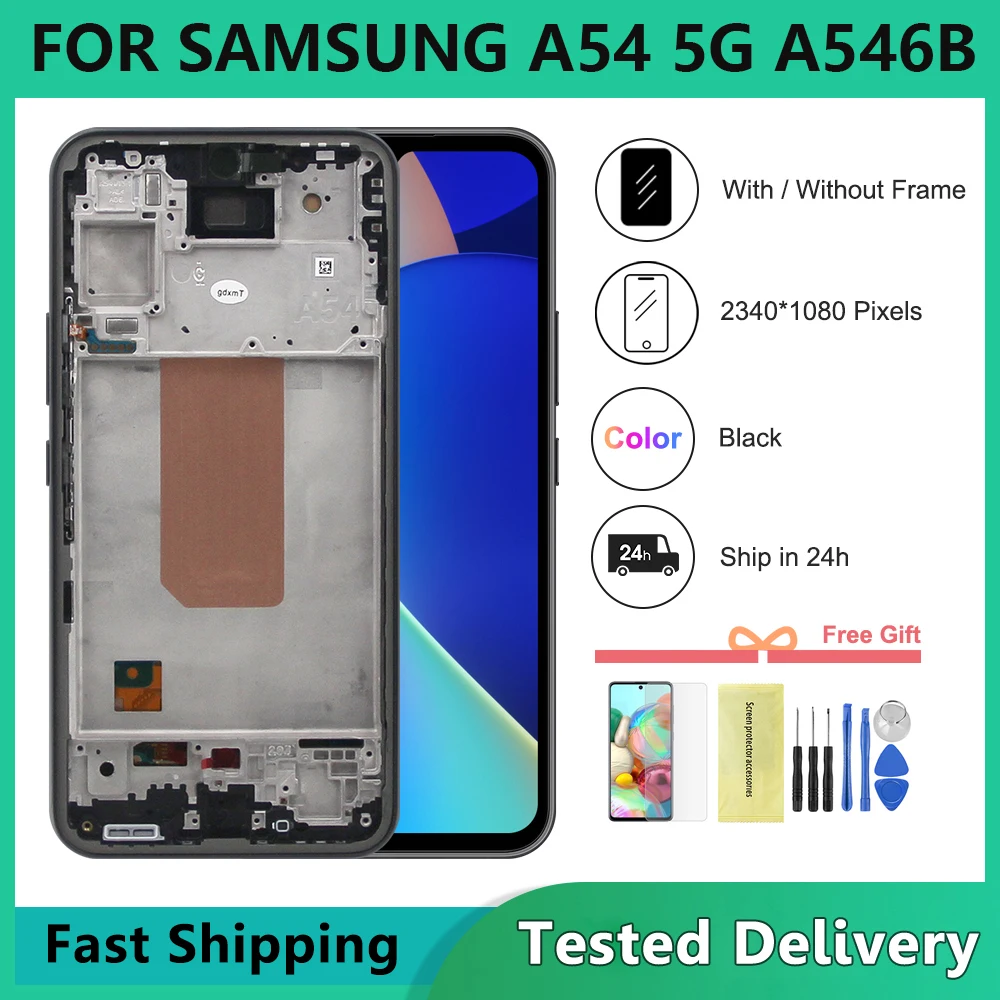 For-Samsung-A54-5G-With-Frame-LCD-Display-A546B-LCD-A546E-A546U-Touch ...