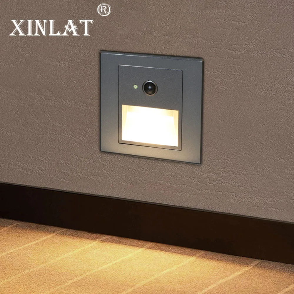 Led Recessed Stair Light Pir Motion Sensor Footlights Control ...