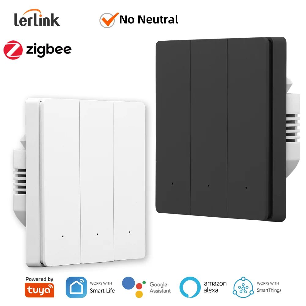 Upgraded Zigbee Switch No Neutral No Capacitor Tuya Smart Life Voice ...