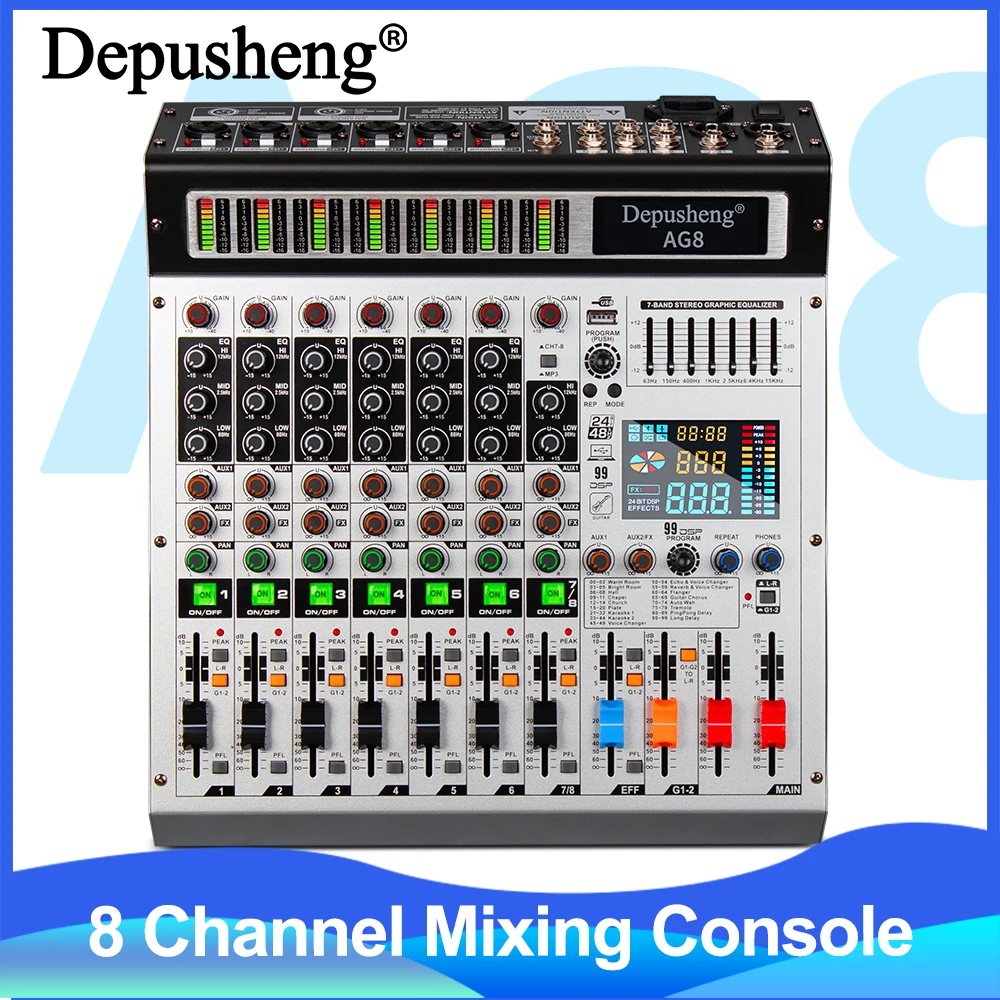 Mixer-de-8-canais-Depusheng-AG8-Mixer-de-udio-profissional-99-DSP ...