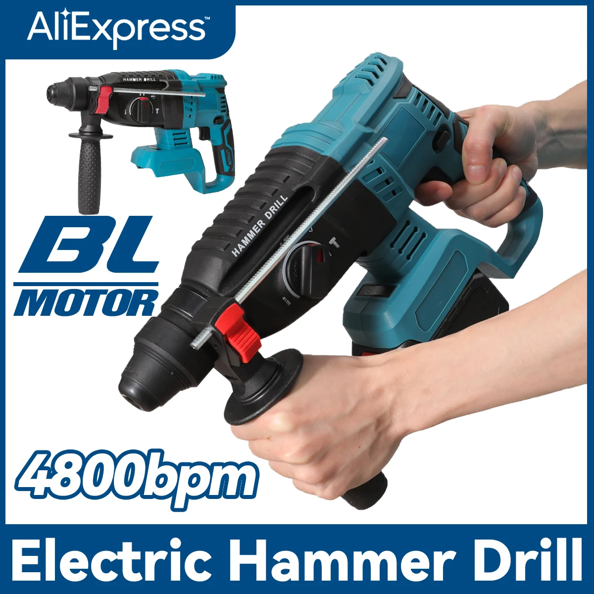 27mm-Brushless-Electric-Hammer-Drill-3-in-1-Rechargeable-Impact-Drill ...