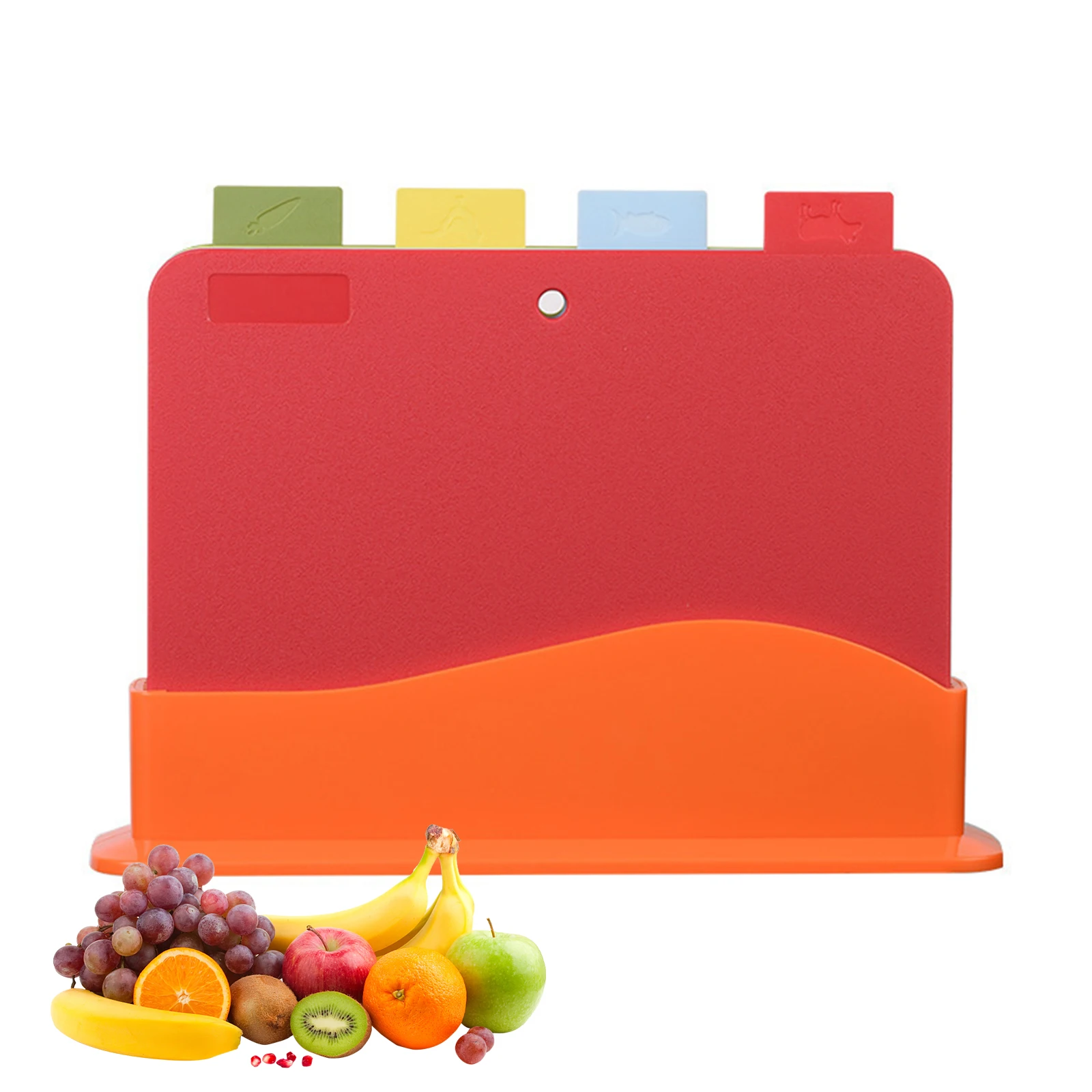 4Pcs-Chopping-Board-Set-with-Storage-Stand-Coloured-Lightweight ...