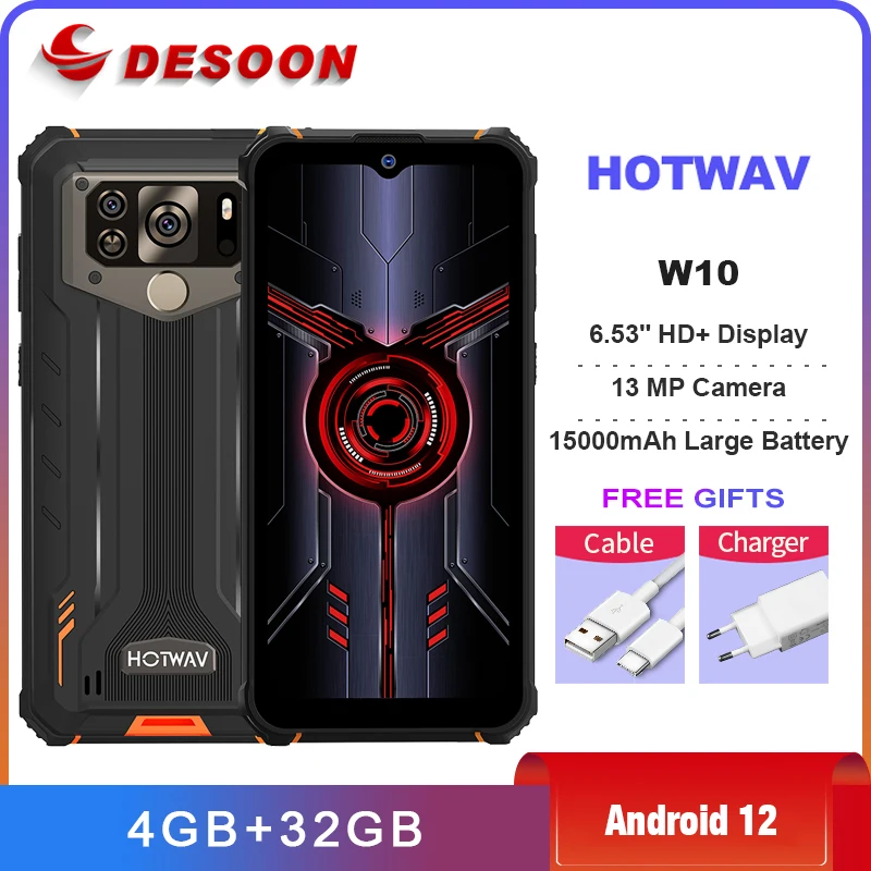 HOTWAV-W10-Rugged-Smartphone-15000mAh-Large-Battery-Android-12-Mobile ...