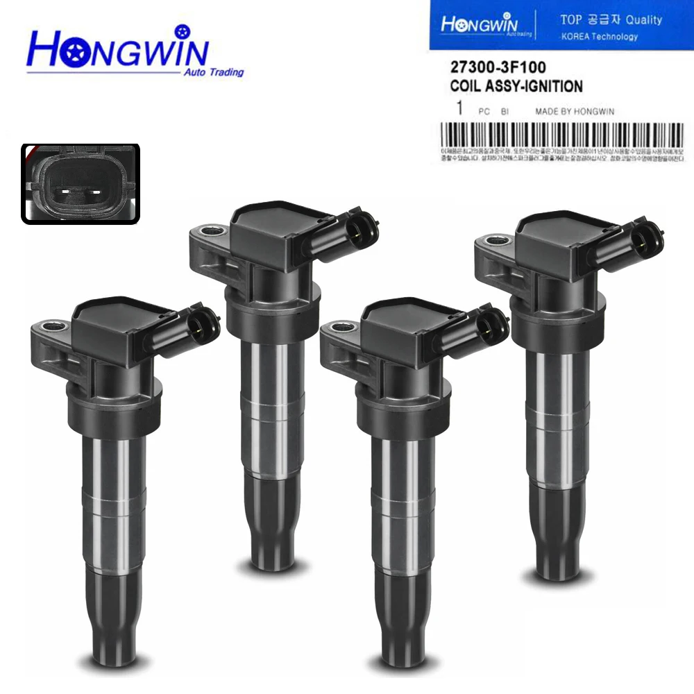 27300-3F100 4PCS Ignition Coil Plug For Hyundai Tucson Sonata Kia ...