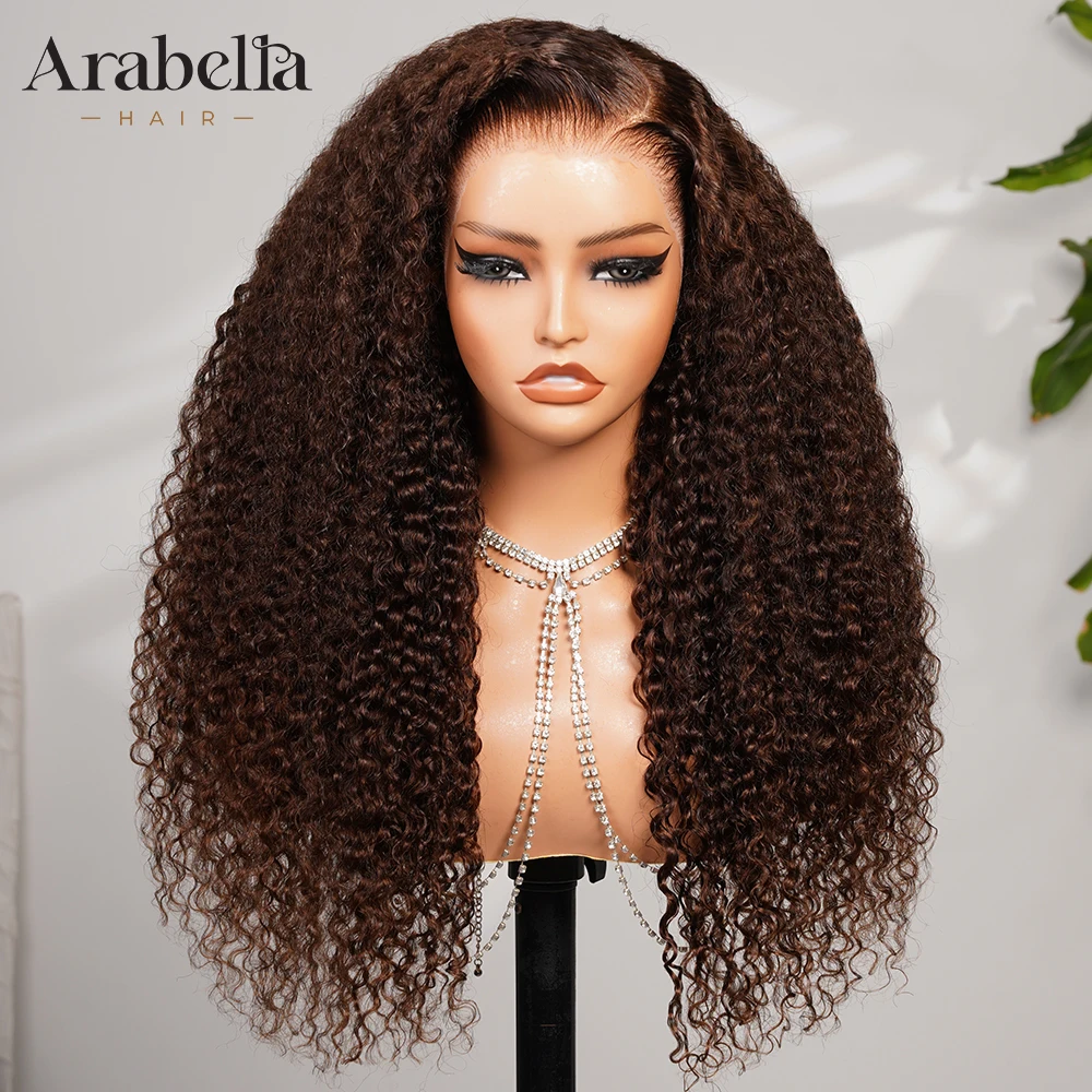 ARABELLA Hair 13x6 Chocolate Brown Deep Curly 100% Human Hair Lace ...