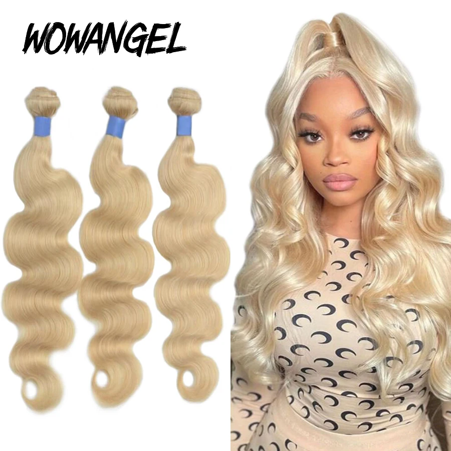 WOWANGEL 3/4 613 Blonde Human Hair Extension Malaysian Hair Body Wave ...