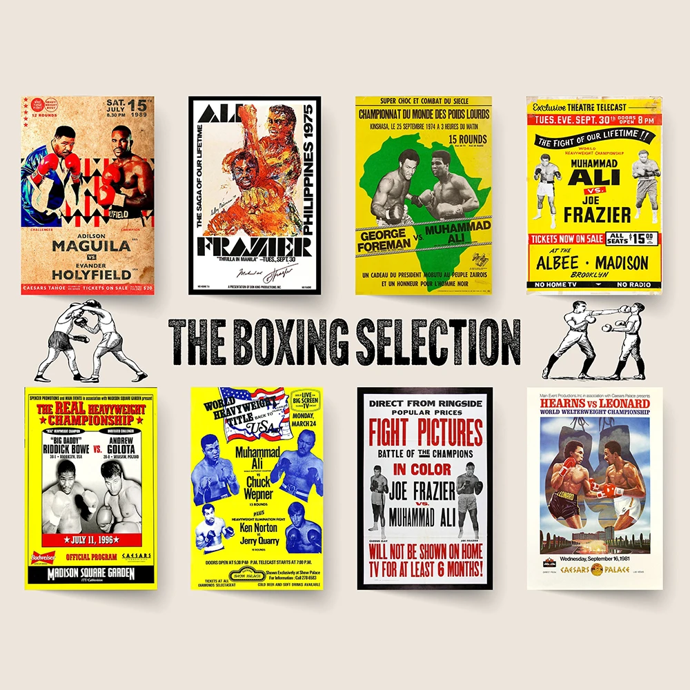The-Boxing-Selection-Poster-Vintage-Sports-Prints-Bedroom-Lounge-Study ...