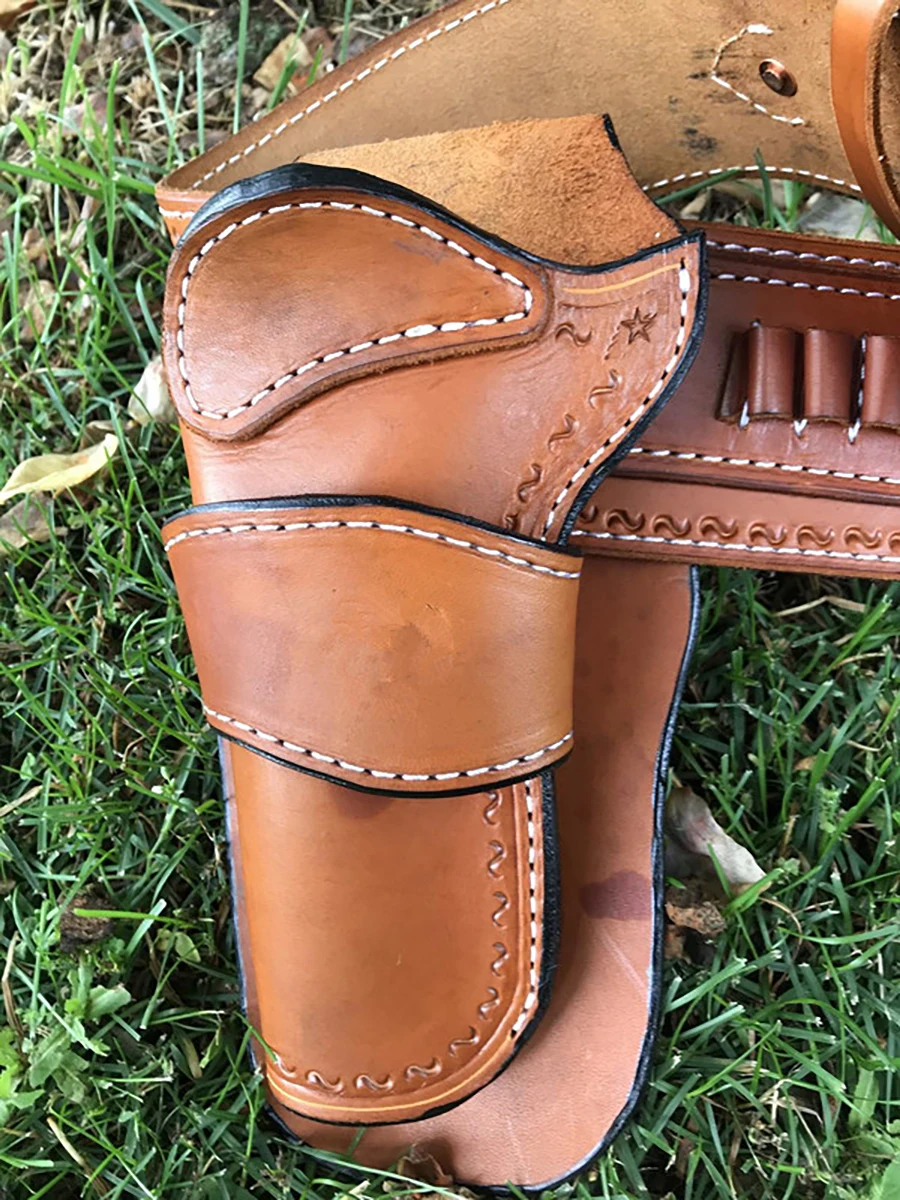 Medieval Renaissance PU Leather Revolver Western Cowboy Pistol Gun ...