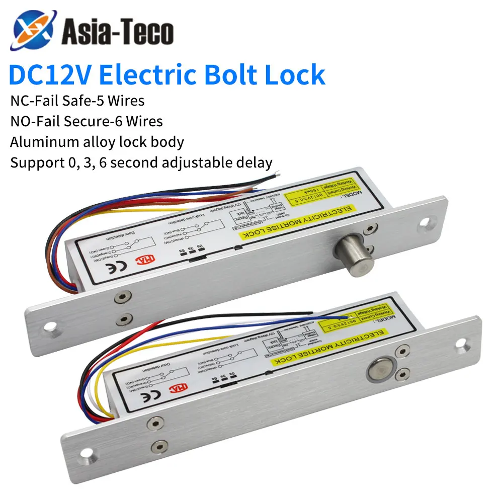 5-6-Wires-Aluminum-Fail-Safe-Fail-Secure-Electronic-Drop-Bolt-Lock-12V ...