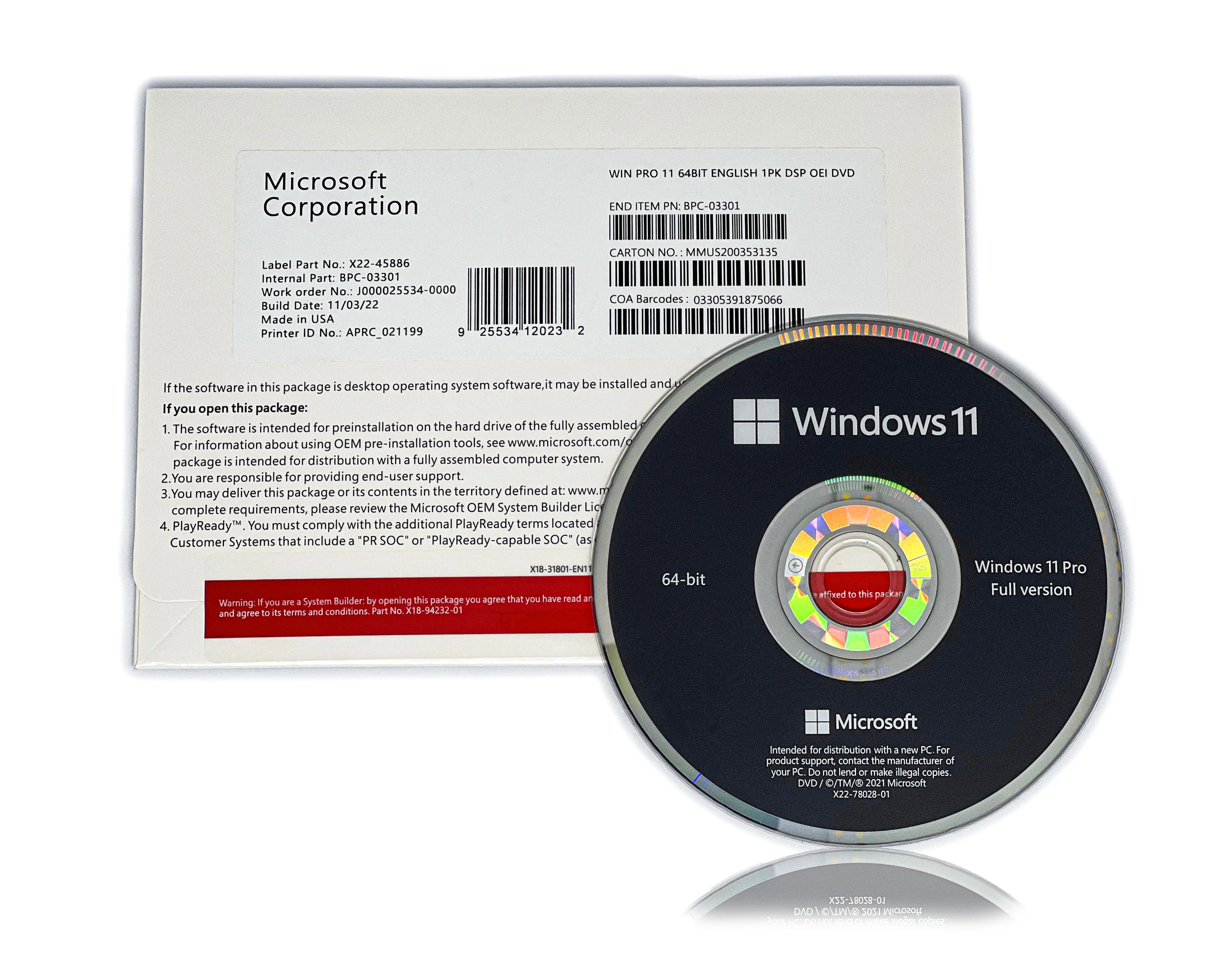 DVD professional Sealed + 라이센스 키가있는 Windows 11 Pro, 이것은 windows 10 pro가 아닙니다.|오피스 소프트웨어 ...