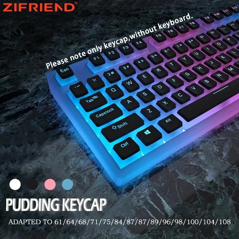 ZIFRIEDN-teclas-Pudding-de-130-teclas-para-teclado-mec-nico-PBT-OEM ...