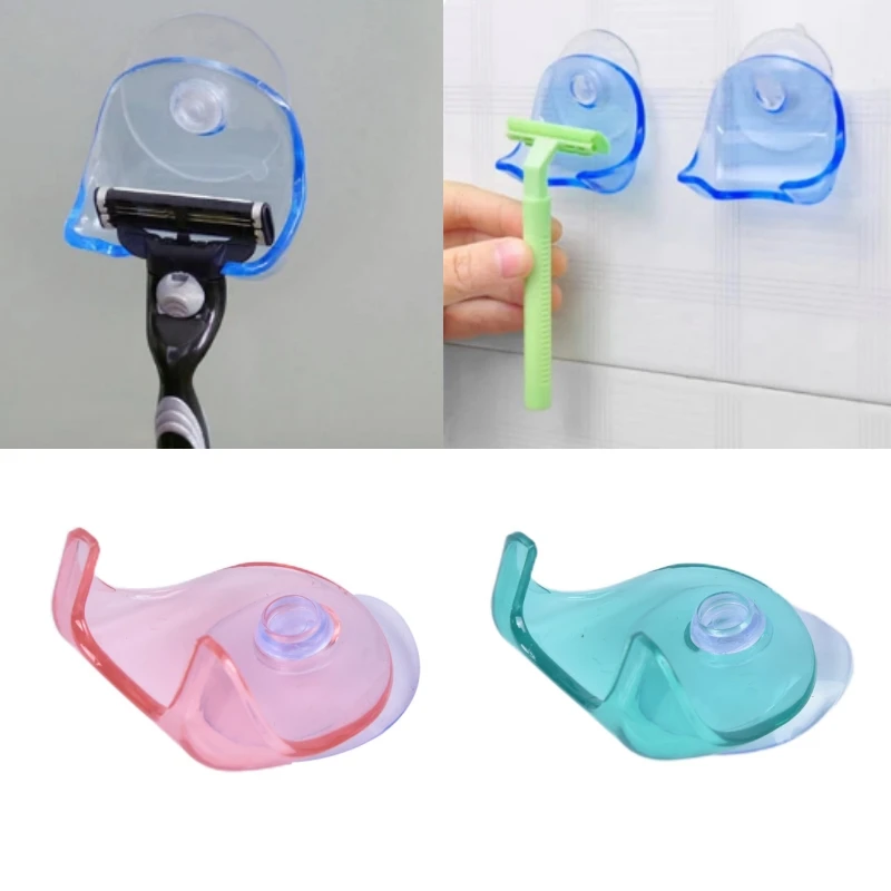 Universal-Suction-Cup-Razor-Rack-Plastic-Bathroom-Razor-Holder-Shaver ...