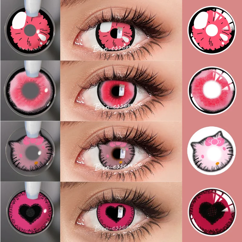 UYAAI – lentilles de contact de couleur rose pour les yeux, accessoires ...