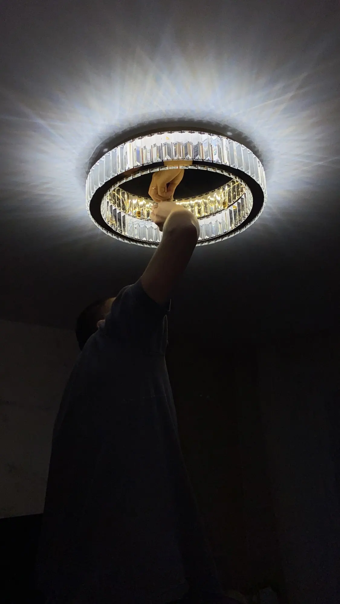 Mac - Crystal Circle Ceiling Chandelier – Abode Jungle