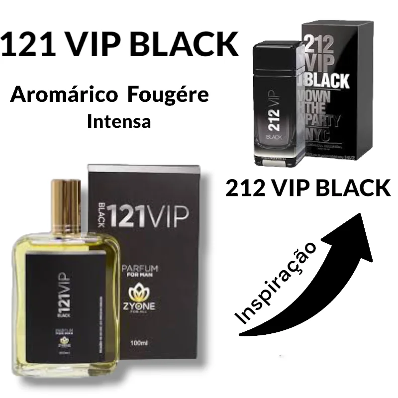 Perfume Masculino Zyone 121 Vip Black 100ml Parfum Alta Fixação
