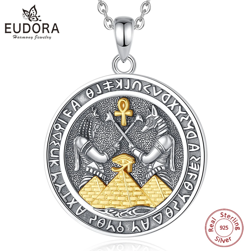 Eudora-925-Sterling-Silver-Egyptian-Anubis-Amulet-Necklace-for-Man ...