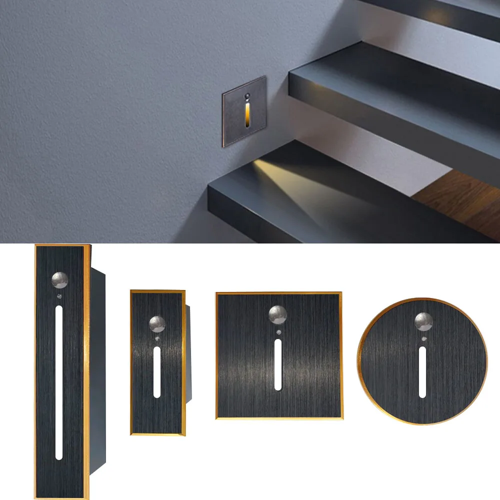 3W-LED-Step-Stair-Light-Recessed-In-Wall-Lamp-Sensor-Intelligent ...