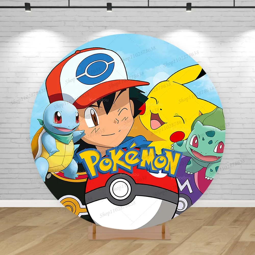 Fondo redondo para fiesta, tema de Pokémon, fondo para cumpleaños ...