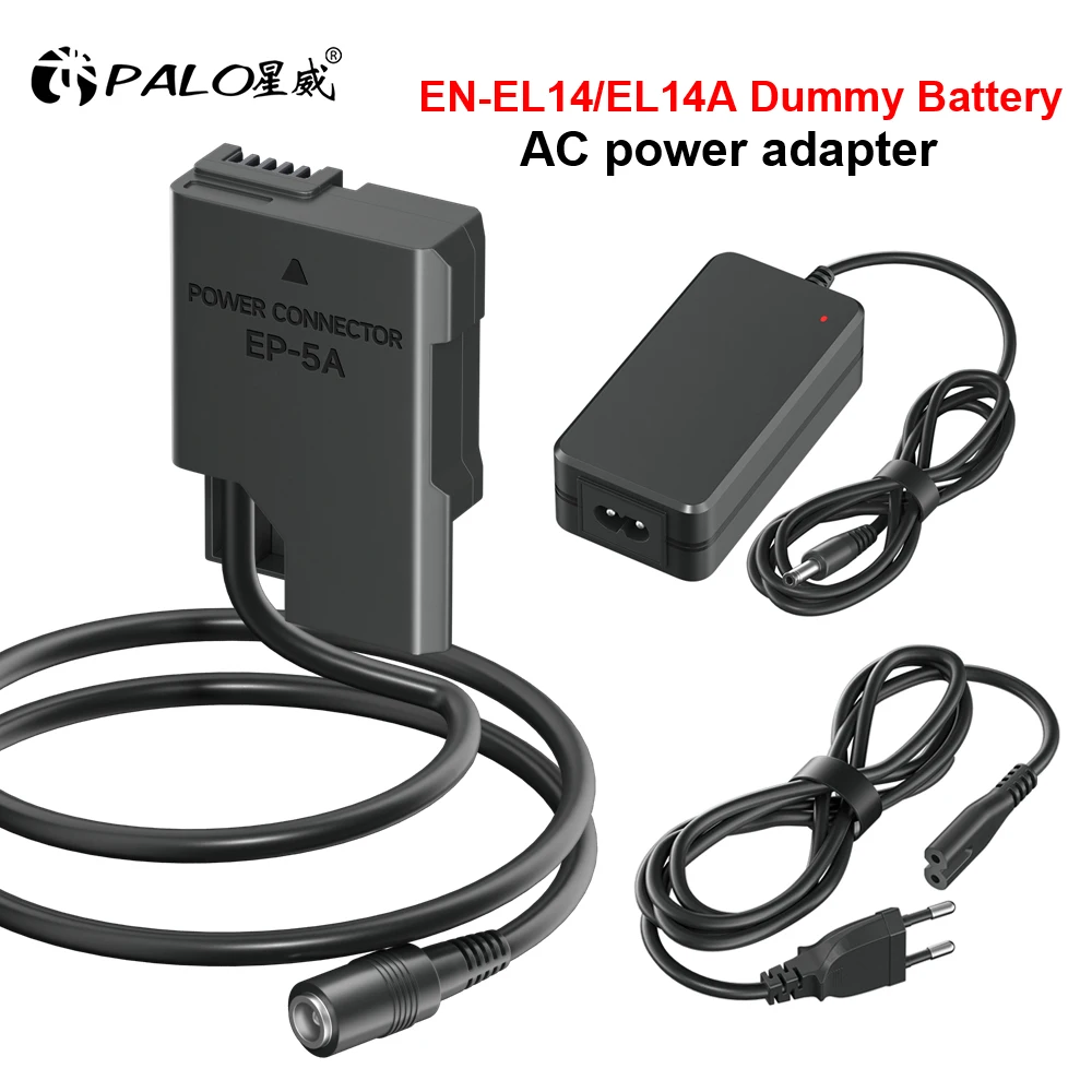 PALO-EN-EL14-EL14A-Dummy-Battery-AC-power-adapter-for-Nikon-D3100-D3200 ...