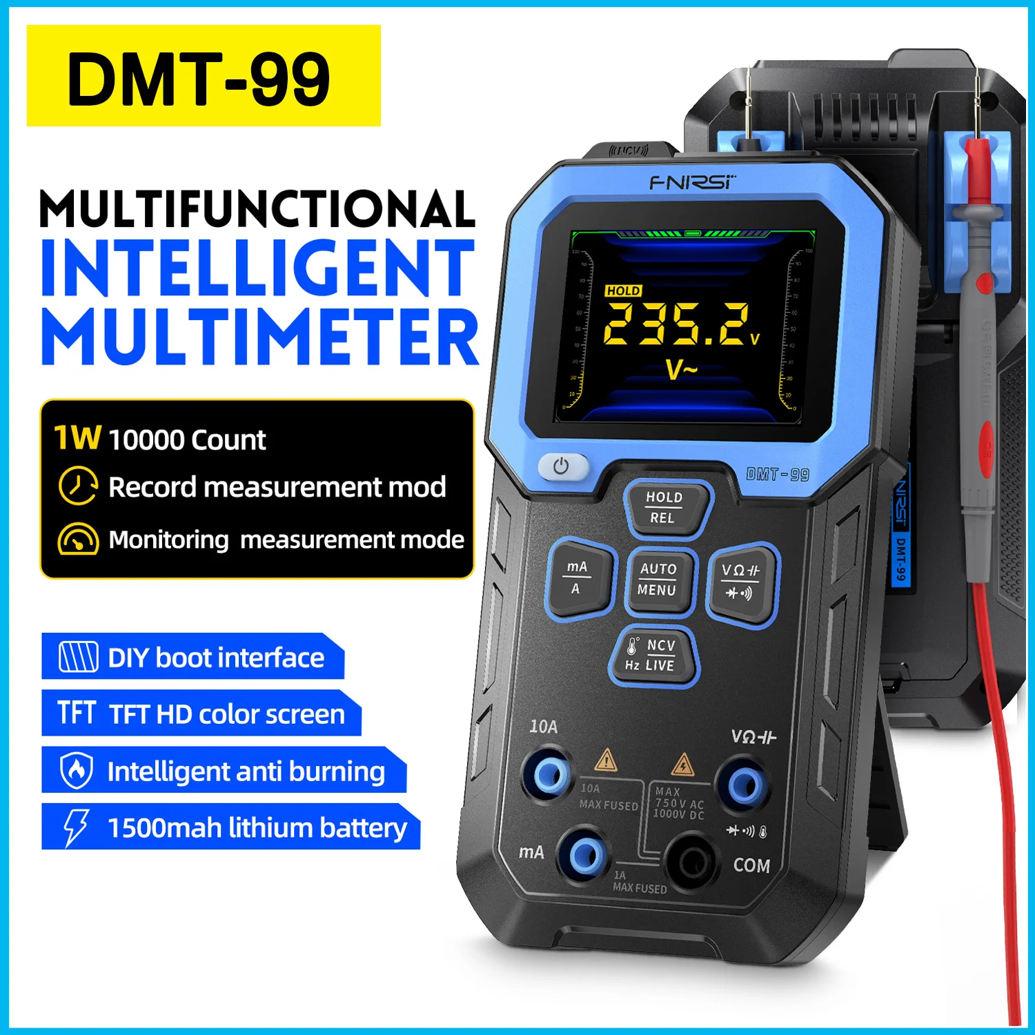 FNIRSI-DMT-99-Digital-Multimeter-9999-Counts-Smart-Professional-Tester ...