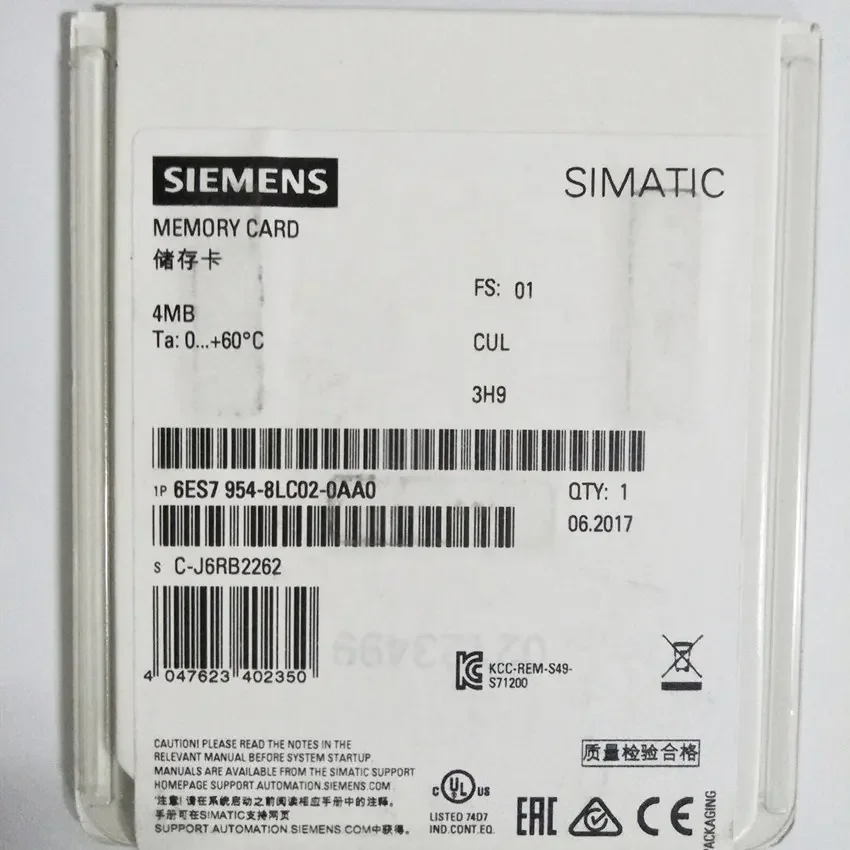 For Simatic S7 1200 4MB Memory Card 6ES7954 8LC02 0AA0 6ES79548LC020AA0 ...