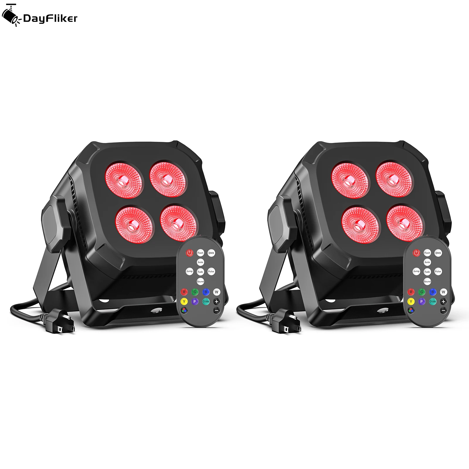 LeLeght 2Pcs 4x15W RGBW 4 IN 1 LED Par Lights DMX512 Remote Control ...