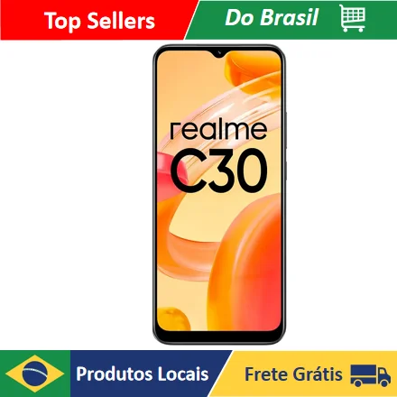 REALME C30 Smartphone 4g Octa core 32gb Câm 8mp+selfie 5mp PRETO COM ...