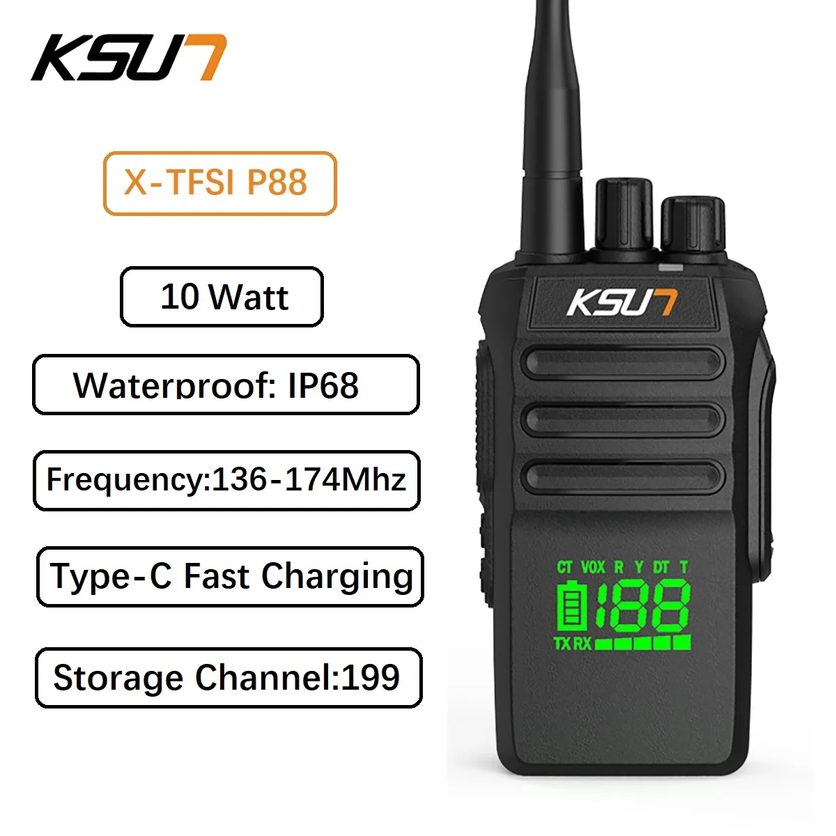 KSUT-P88-10W-Walkie-Talkie-Long-Range-Professional-Waterproof-Ip68 ...