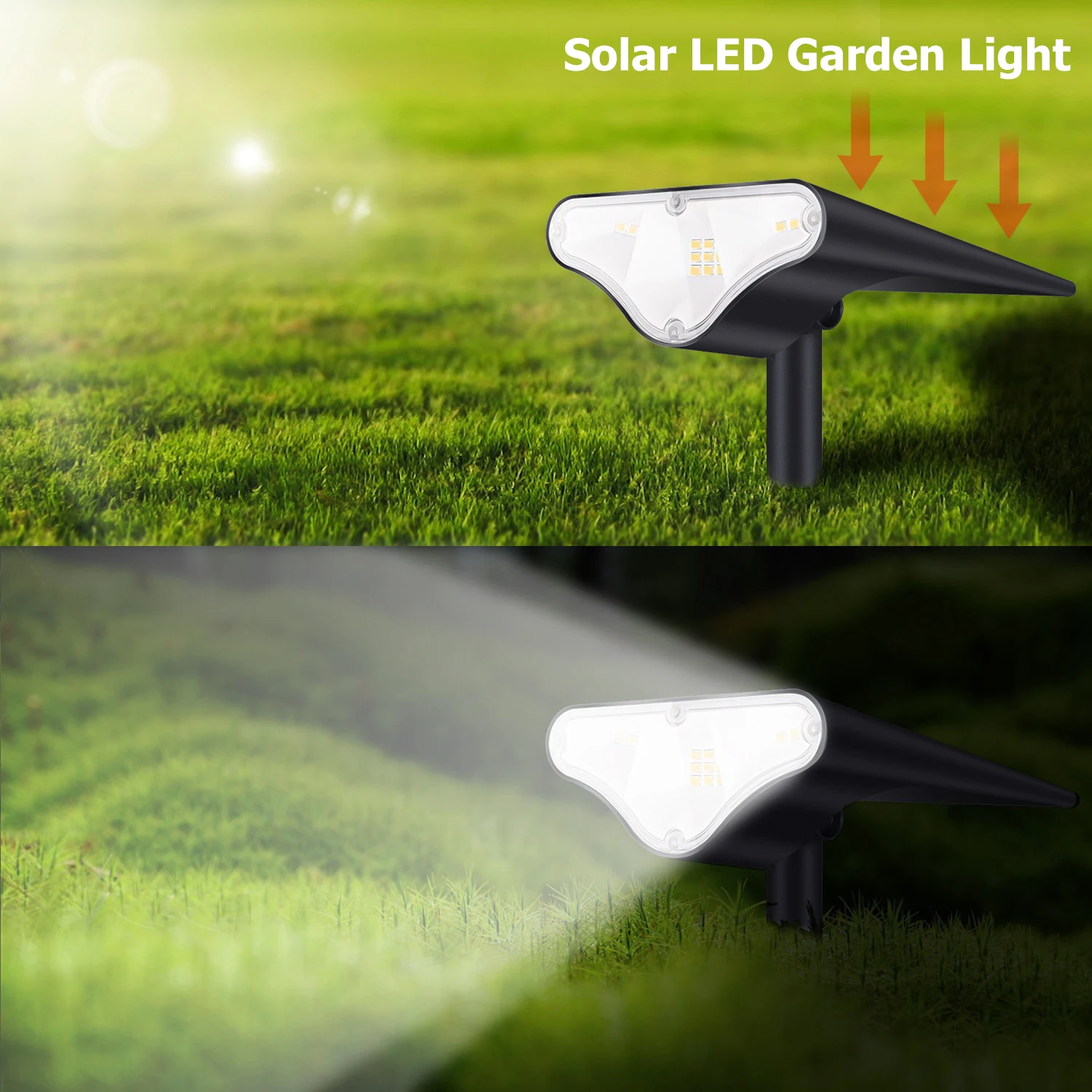 Paquete de 4 focos LED solares para exteriores, lámparas solares ...