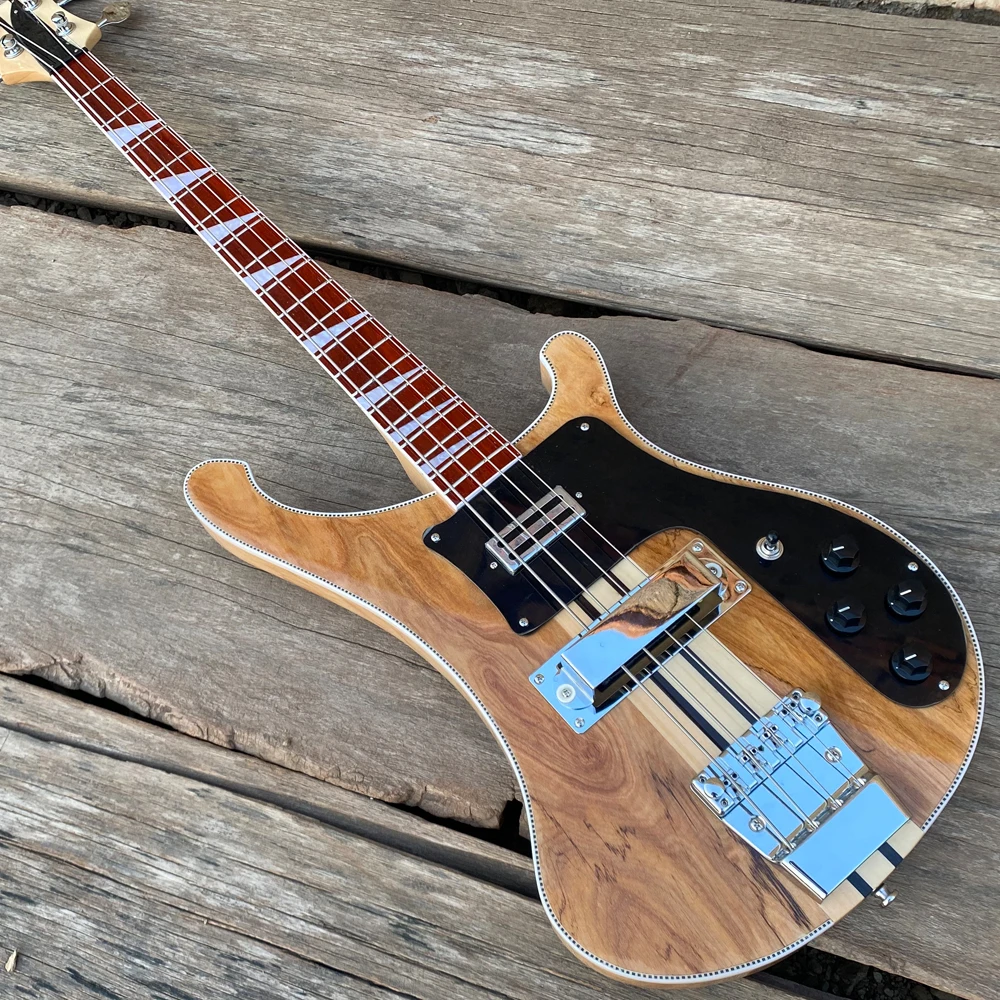 Maple-Rosewood-Neck-Thru-Body-Electric-Bass-Guitar-Adjustable-Bridge ...