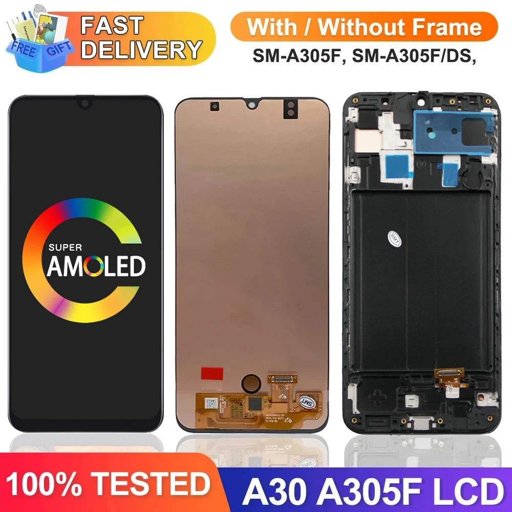 AMOLED-6-4-A30-Screen-Assembly-for-Samsung-Galaxy-A30-A305-A305F-A305F ...