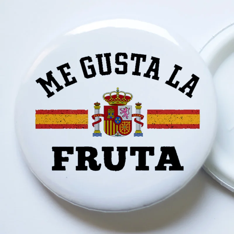 Chapa-ME-GUSTA-LA-FRUTA-tama-o-59mm-AYUSO-presidenta-madrid-VOX-PP-Espa ...