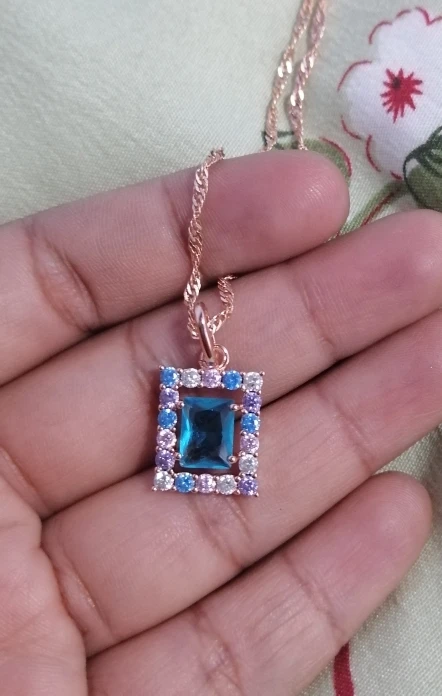 Blue Square Pendant - Sleepy Girlz Co.
