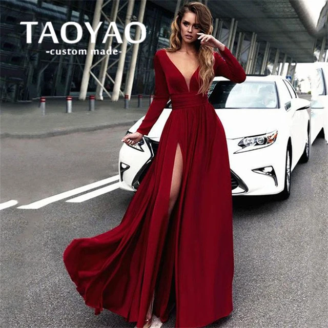 Red Long Dress With Split