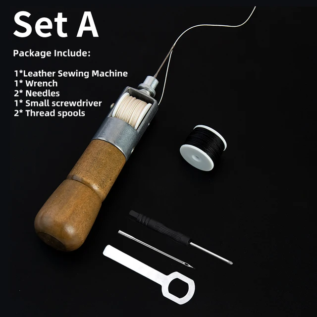 WUTA Leather Sewing Awl Thread Kit Speedy Stitcher Hand Sewing Machine ...