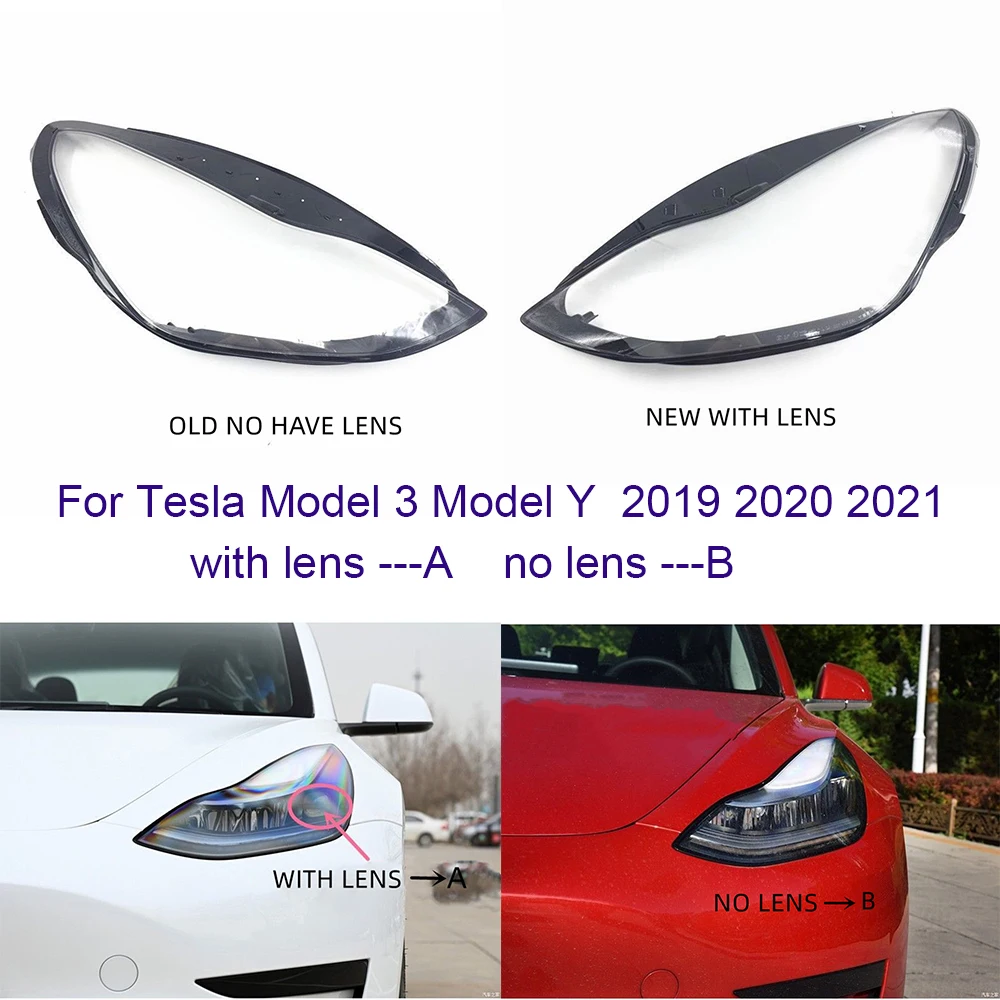 For Tesla Model 3 Y 2019-2022 front Car Headlight Cover Lens Shell ...