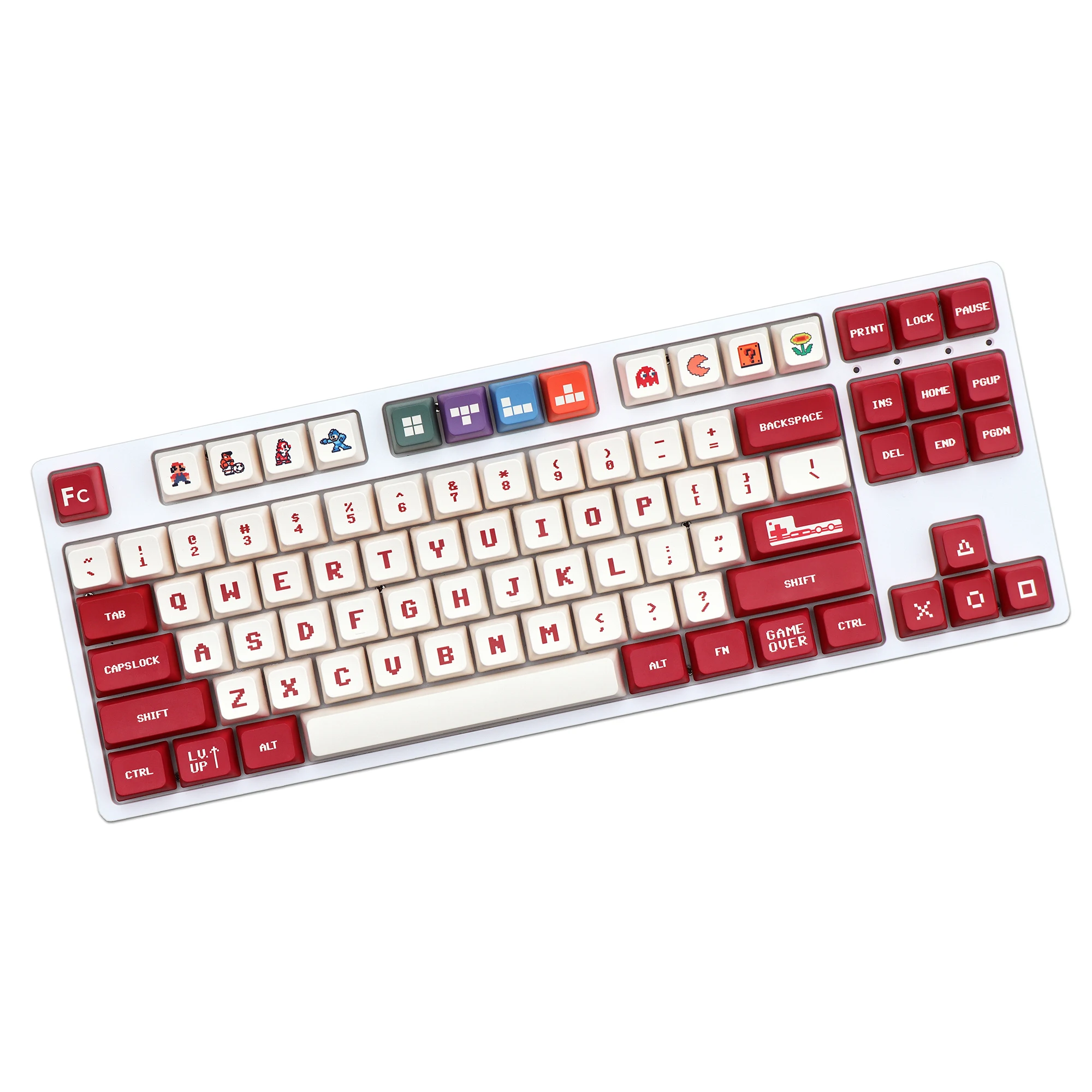 GMK-Red-White-Machine-Keycaps-146-Key-PBT-Keycap-MDA-Profile-Five-Sided ...
