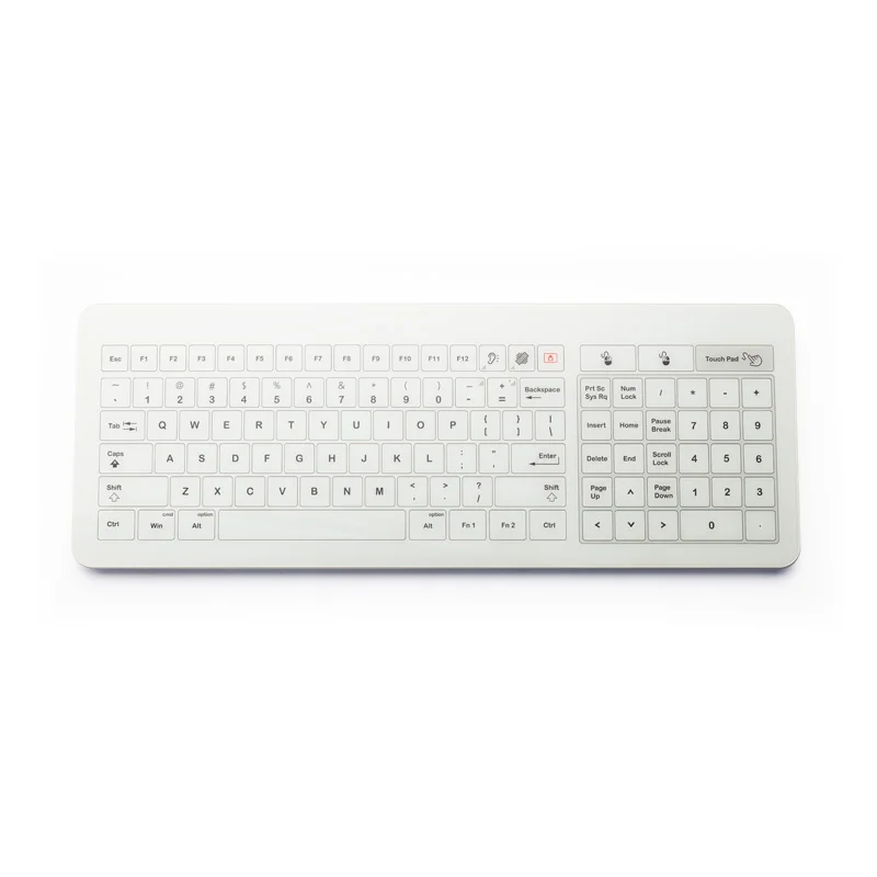 IP67 Waterproof Wired Medical Glass Keyboard With Touch Pad for Dental ...