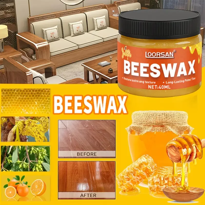 Beeswax Wood Oil Polish Wax - Natural Wax for Furniture and Floor Care ...