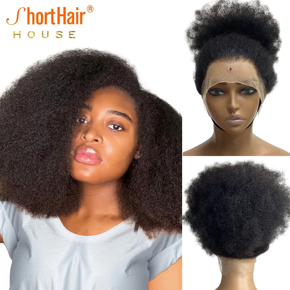 HD Afro Wigs Human Hair Hidden-Strap Snug Fit 360 Lace Front Human Hair ...