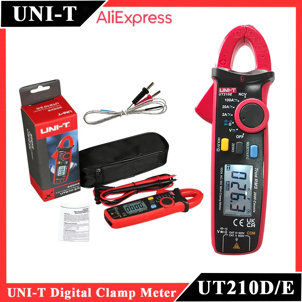 UNI-T-UT210D-UT210E-Digital-Clamp-Meter-Mini-AC-DC-Professional-Pliers ...