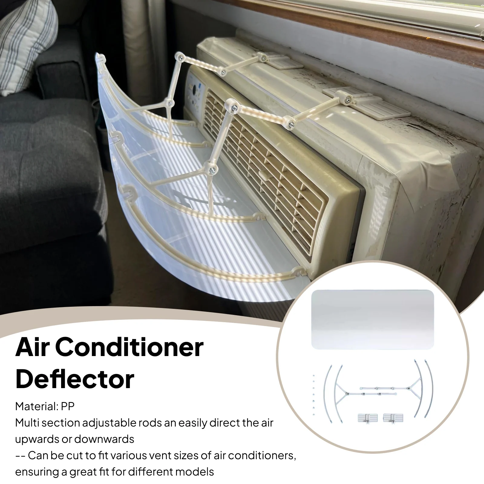 Air Conditioner Vent Deflector Air Deflector Adjustable Register Cover ...
